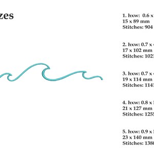 Wave Embroidery Design, Ocean Embroidery, Surf Embroidery File, Seaside ...