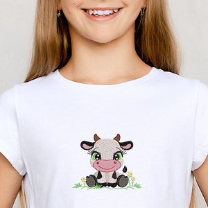 Baby Cow Embroidery Design, Farm Animal Embroidery File, 3 Sizes ...