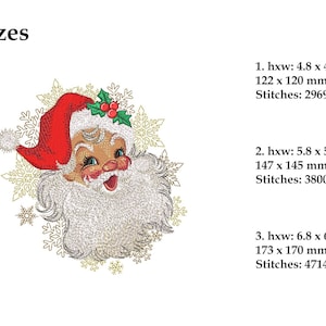 Christmas Santa Claus Embroidery Design, 3 Sizes, Instant Download - Etsy