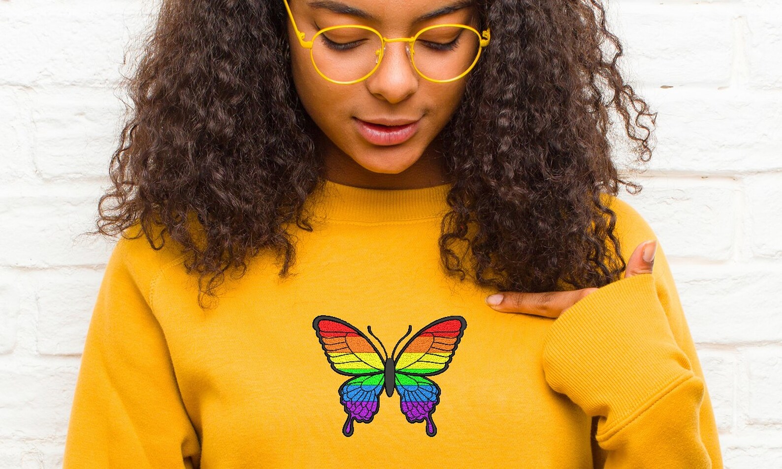 Pride Butterfly Embroidery Design 4 Sizes Instant Download - Etsy