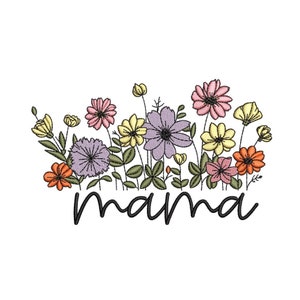 Mama Flower Embroidery Design, 3 Sizes, Instant Download - Etsy