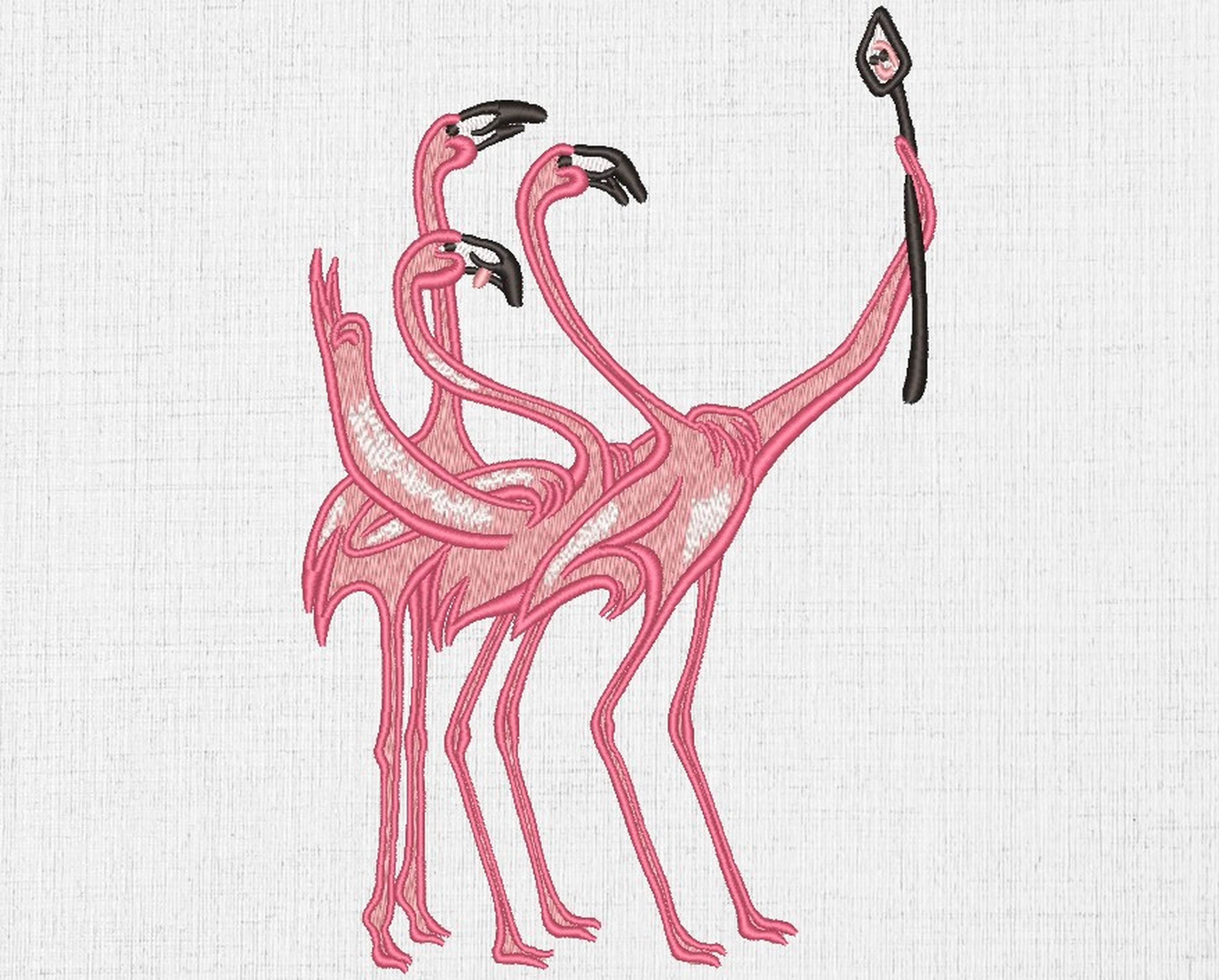 Flamingos Embroidery Design Flamingo Summer Embroidery Design - Etsy