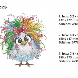 Funny Crazy Chicken Embroidery Design, Cute Chicken Machine Embroidery ...