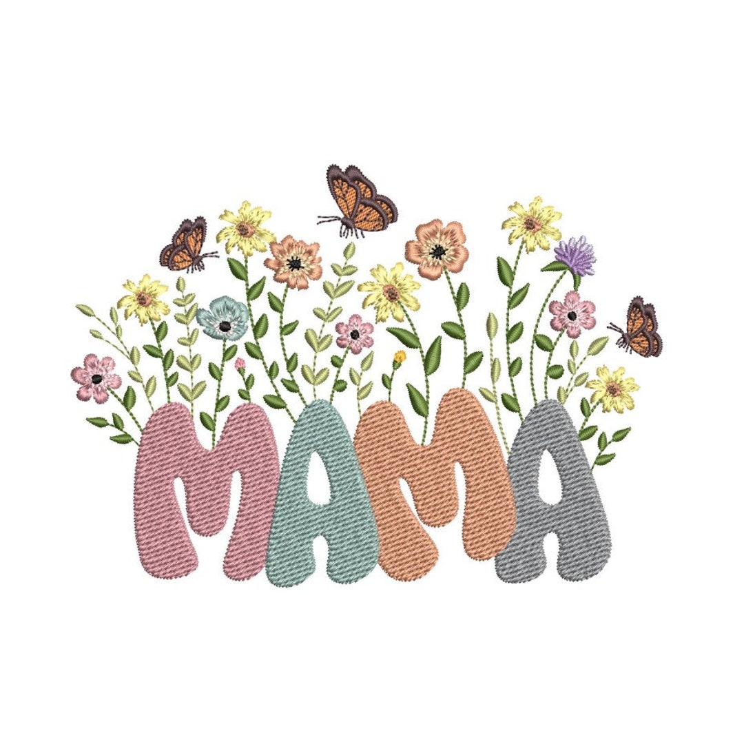 Mama Flower Embroidery Design, 3 Sizes, Instant Download - Etsy
