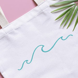 Wave Embroidery Design, Ocean Embroidery, Surf Embroidery File, Seaside ...