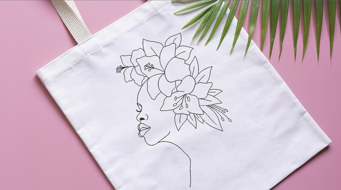 Beautiful African American Woman Embroidery Design 5 Sizes | Etsy