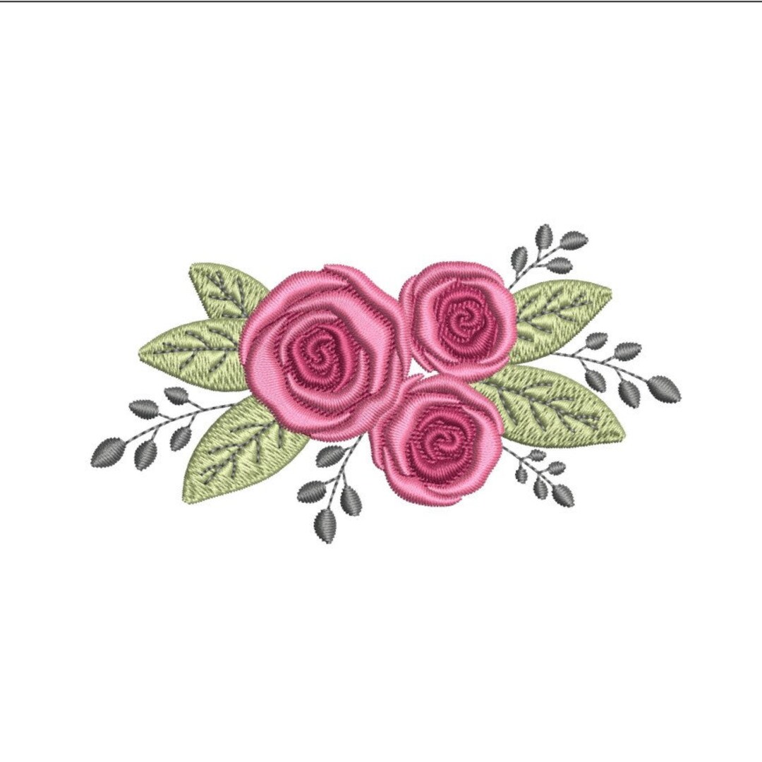 Roses Embroidery Design, 3 Sizes, Instant Download - Etsy