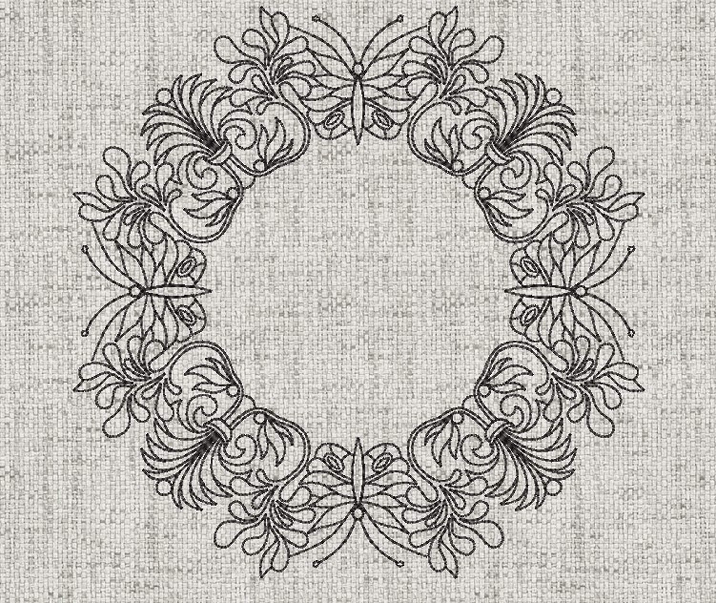 Frame embroidery design Flower frame embroidery design | Etsy