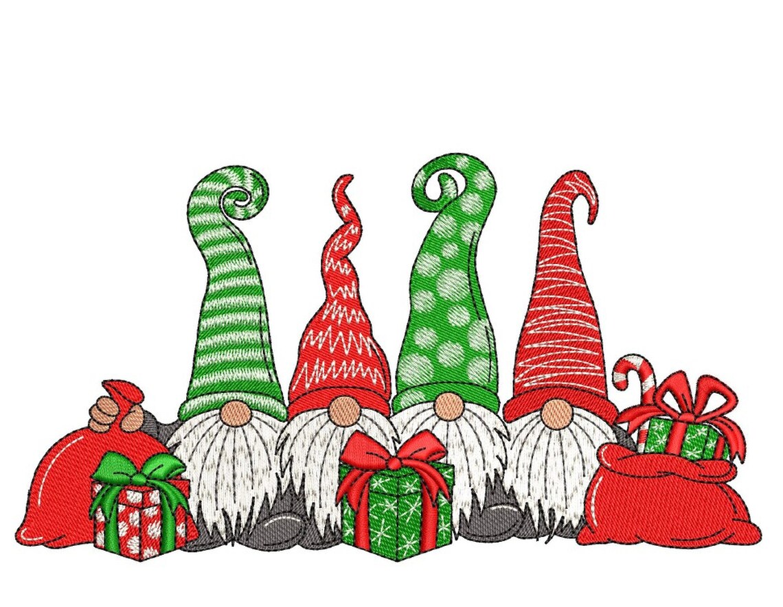 Christmas Gnomes Embroidery Design 6 Sizes Instant Download - Etsy