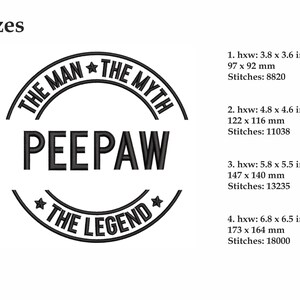 Peepaw Machine Embroidery Design, 4 Sizes, Instant Download - Etsy