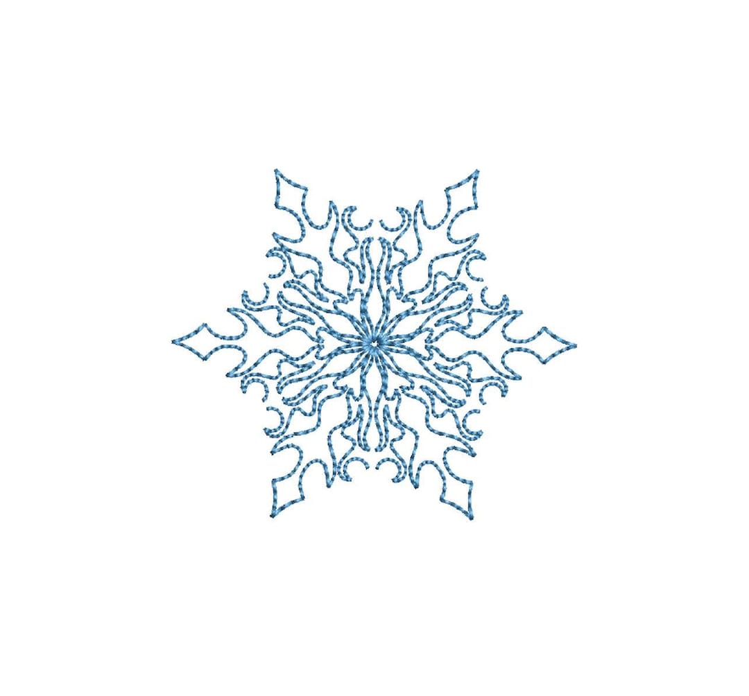 Snowflake Embroidery Design, 5 Sizes, Instant Download - Etsy