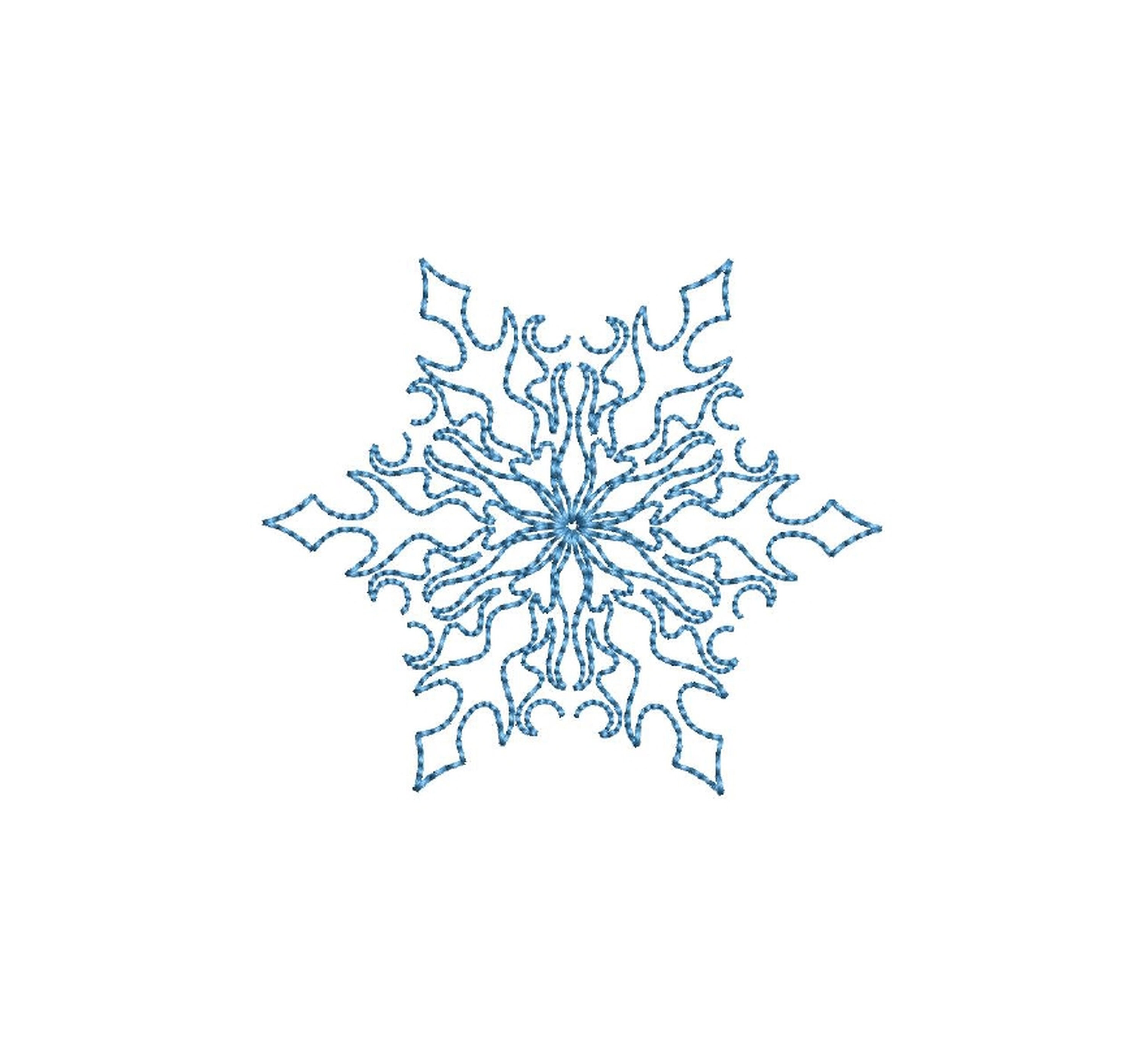 Kits & How To Snowflake Embroidery Design Instant Download Sewing ...