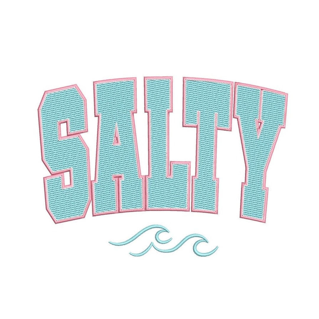Salty Machine Embroidery Design, Ocean Waves Embroidery Design, 3 Sizes ...