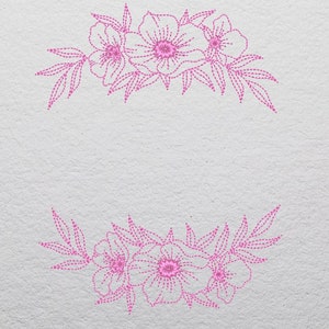 Floral Frame Machine Embroidery Design, 5 Sizes, Instant Download - Etsy