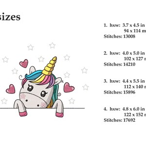 Unicorn Embroidery Design, Valentines Day Embroidery File, 4 Sizes ...