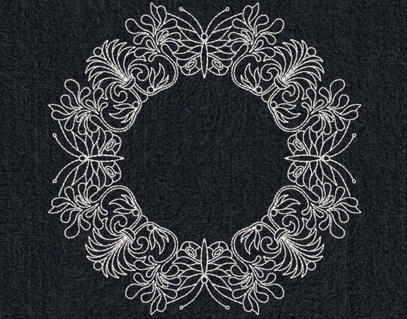 Frame Embroidery Design Flower Frame Embroidery Design - Etsy