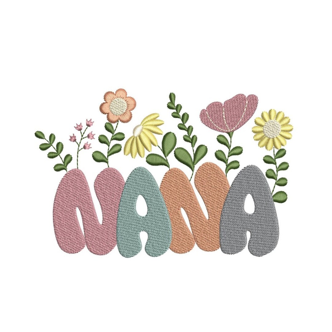 Nana Flower Embroidery Design, 3 Sizes, Instant Download - Etsy