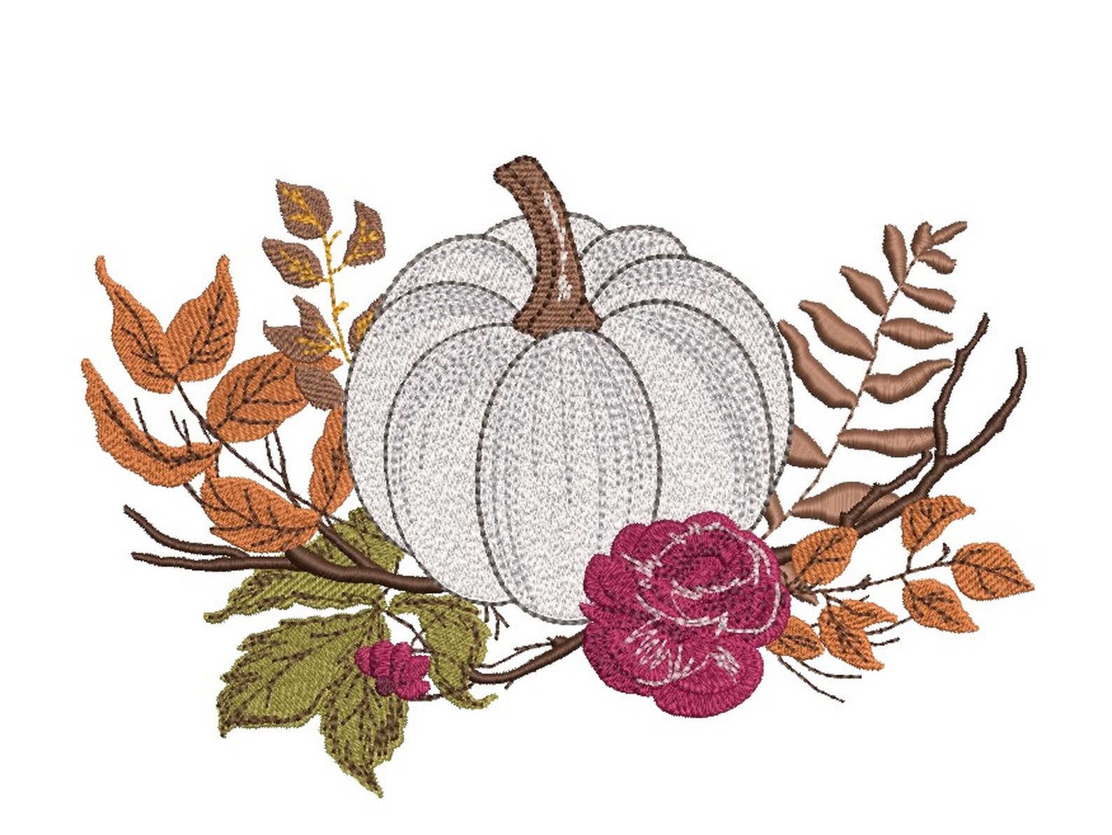 Autumn Pumpkin Embroidery Design, Fall Embroidery File, 4 Sizes ...