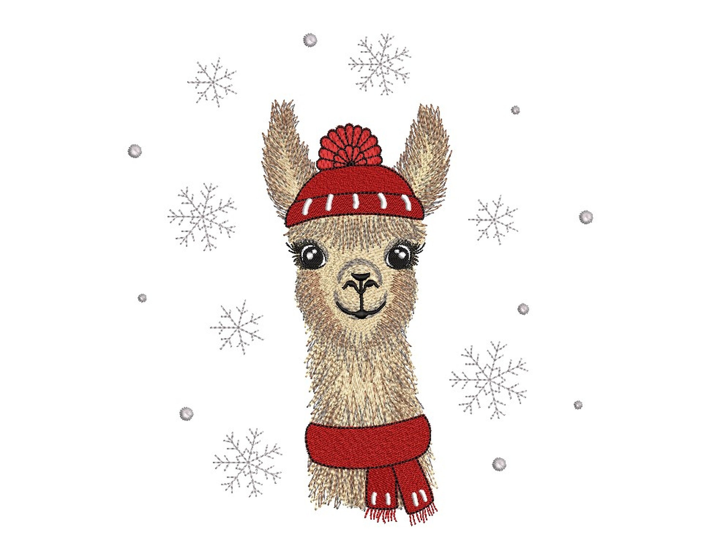 Christmas Lama Embroidery Design 4 Sizes Instant Download - Etsy