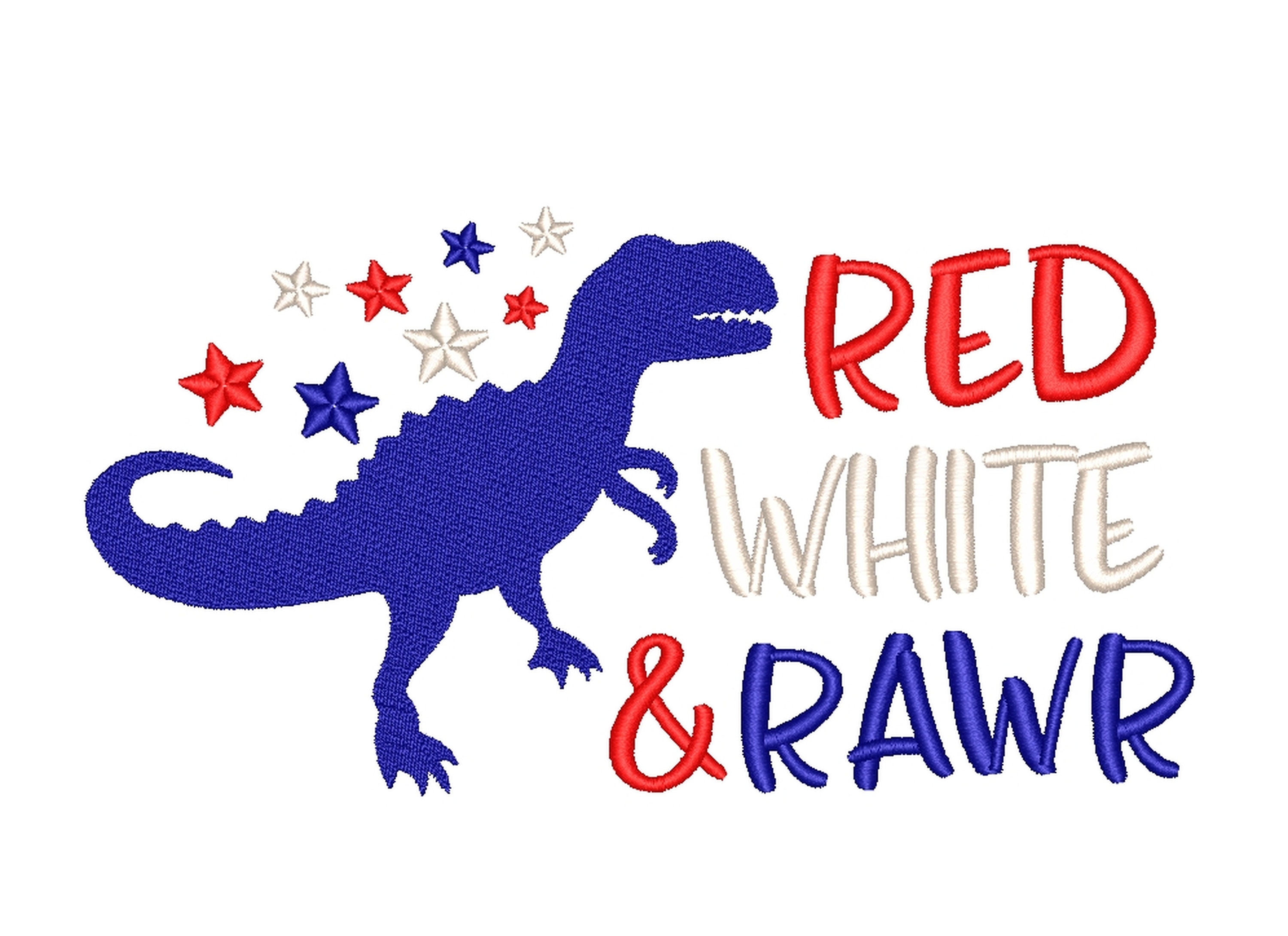 4th of July Dinosaur Embroidery Design 3 Sizes Instant - Etsy