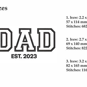 Dad Applique Machine Embroidery Design, 3 Sizes, Instant Download - Etsy