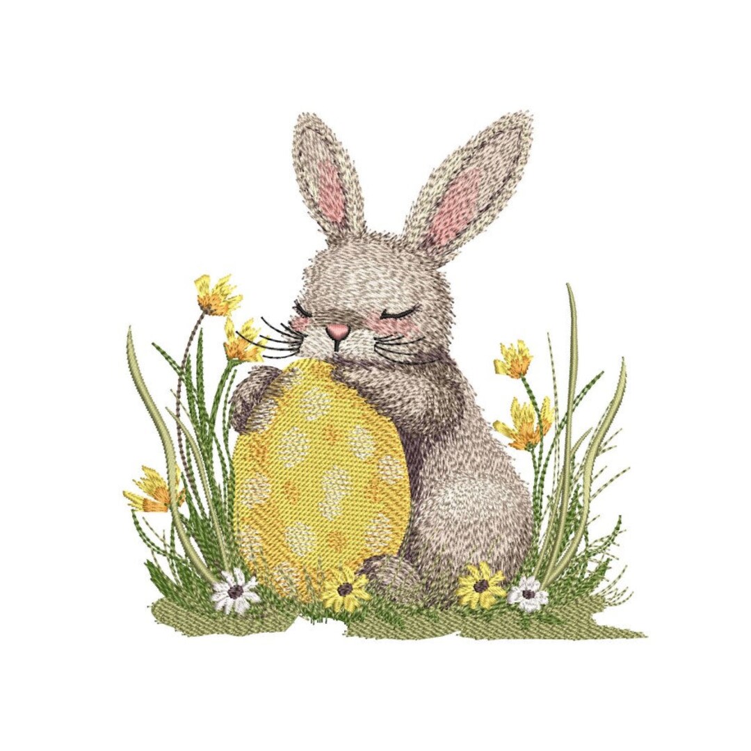 Easter Bunny, Easter Egg Embroidery Design, 3 Sizes, Instant Download ...