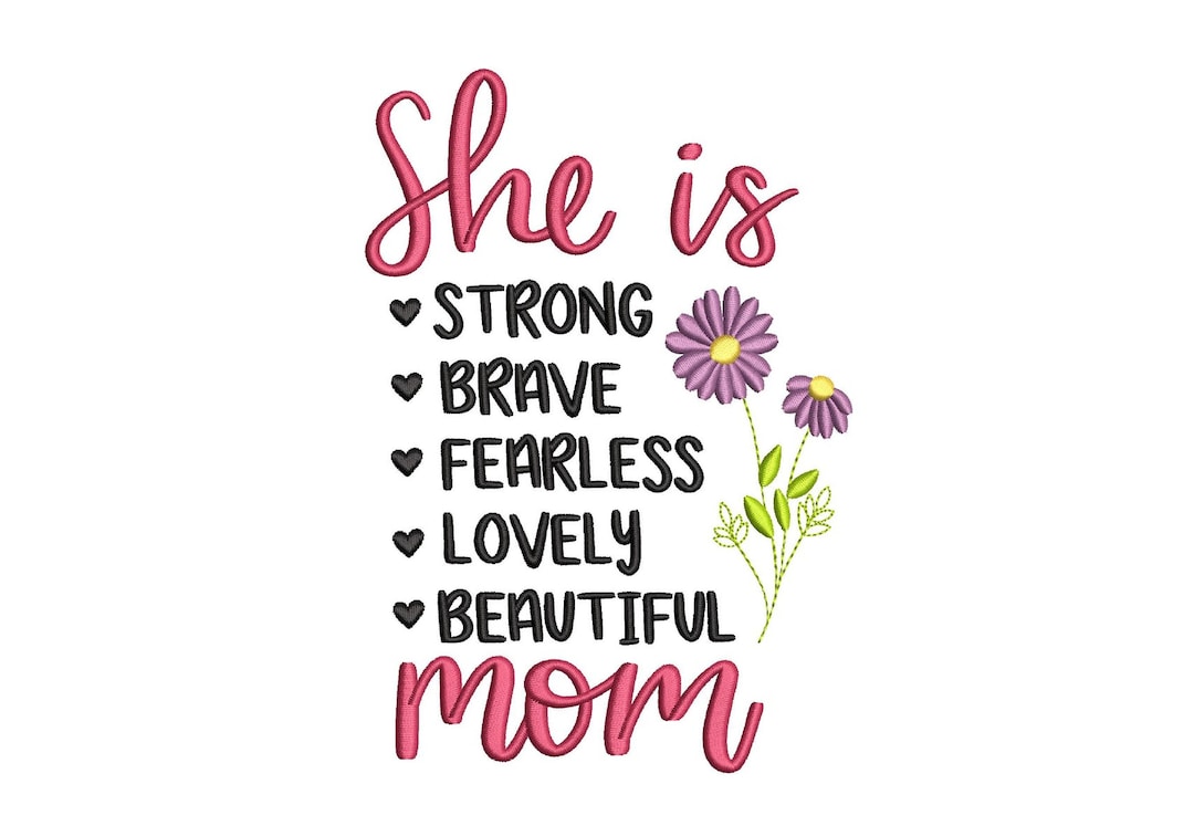 She is Mom Embroidery Design, Mother Embroidery File, Blessed Mom ...