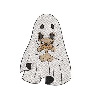 Ghost With Dog Embroidery Design Halloween Ghost Dog Machine Embroidery ...