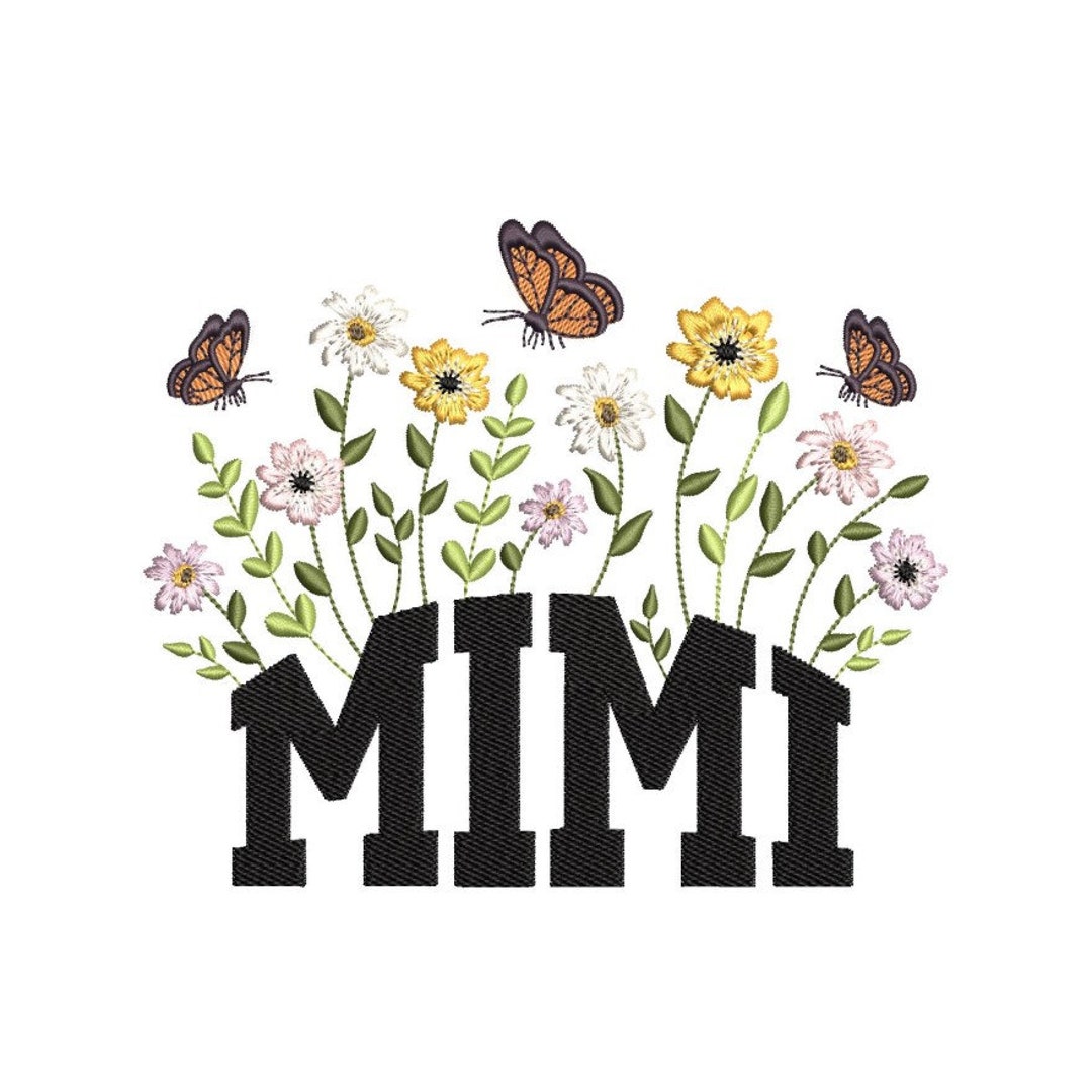 Floral Mimi Flower Embroidery Design, Mother's Day Embroidery Design, 4 ...