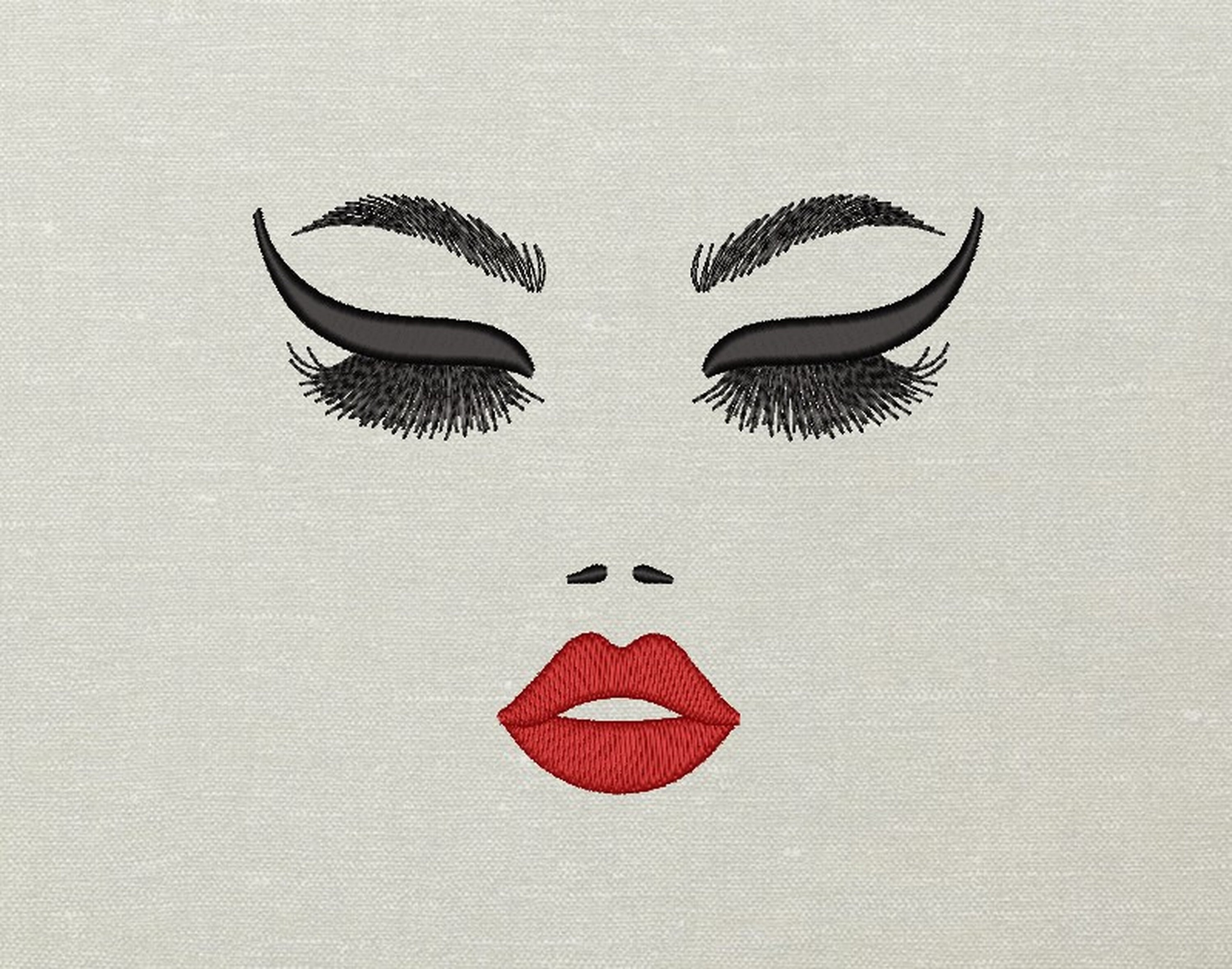 Beautiful Woman Face Embroidery Design Machine Embroidery - Etsy