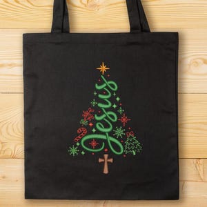 Jesus Embroidery Design, Christmas Tree Embridery, Christian Merry ...