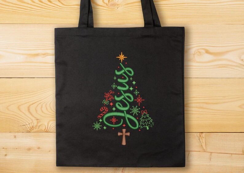 Jesus Embroidery Design, Christmas Tree Embridery, Christian Merry ...