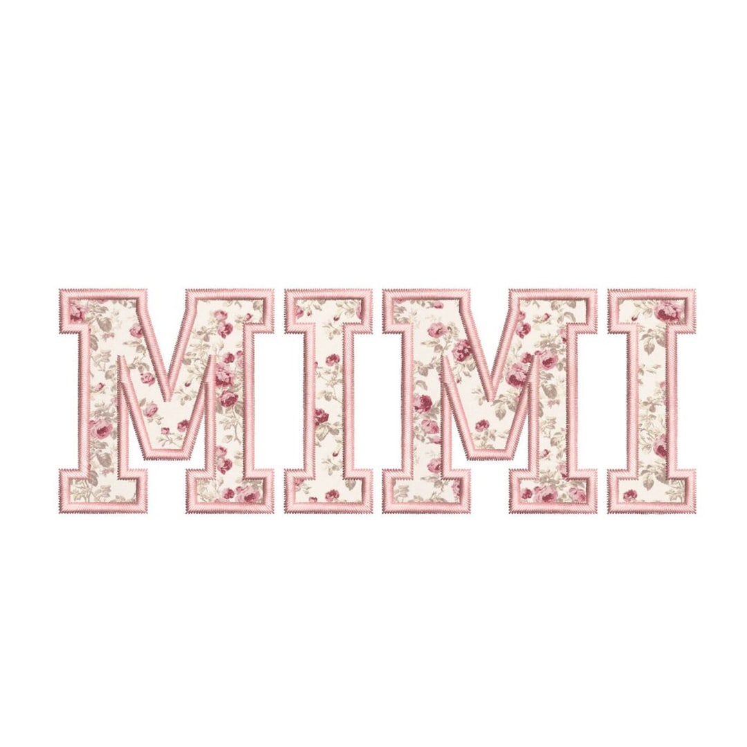 Mimi Applique Embroidery Design, 5 Sizes, Instant Download - Etsy