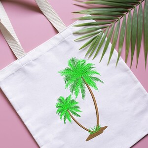 Palm Tree Embroidery Design, Summer Beach Embroidery Design, 5 Sizes ...