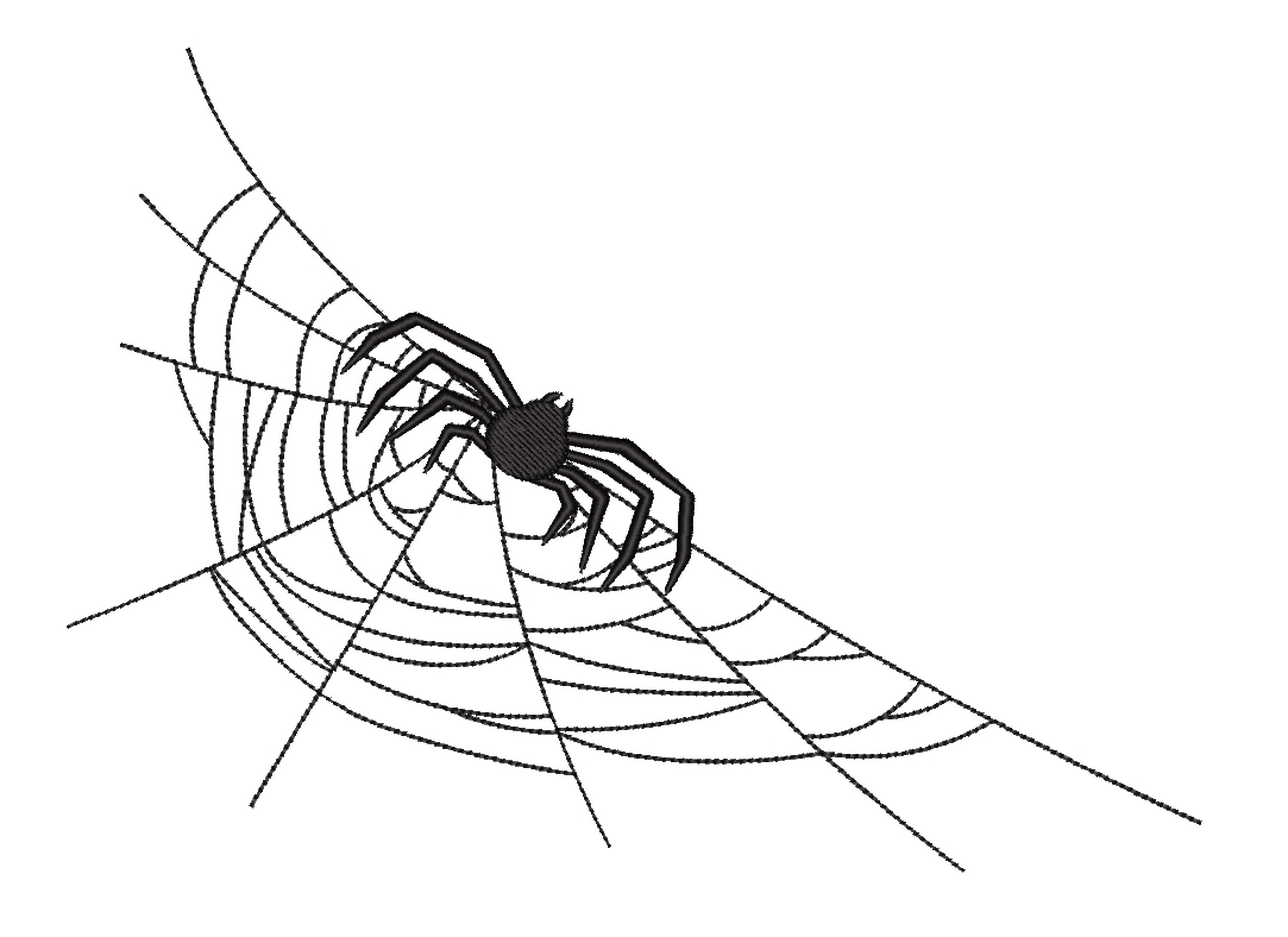 Spider Web Embroidery Design Halloween Embroidery File 6 | Etsy