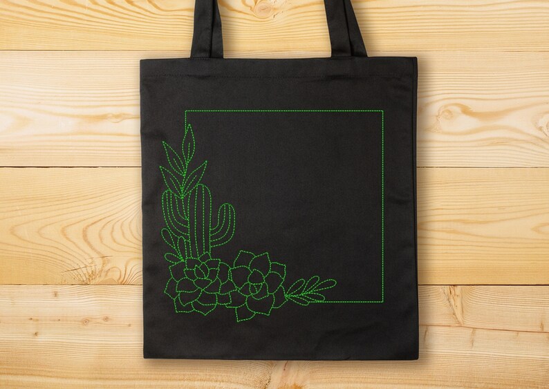 Cactus Frame Embroidery Design 5 Sizes Instant Download - Etsy