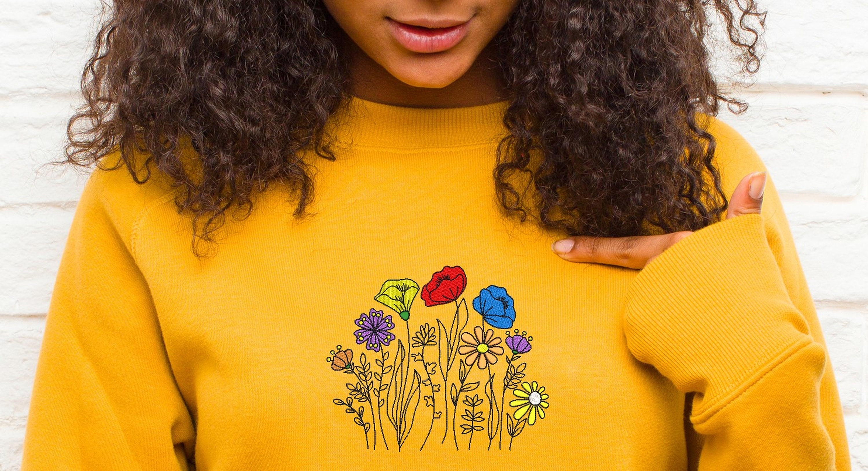 Wildflower Meadow Embroidery Design 3 Sizes Instant Download - Etsy