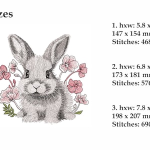 Easter Bunny Embroidery Design, 3 Sizes, Instant Download - Etsy