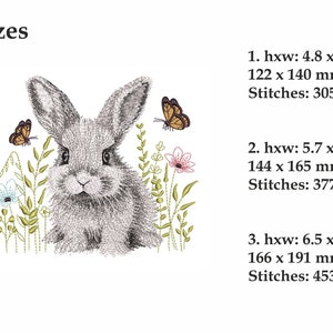 Easter Bunny Embroidery Design, 3 Sizes, Instant Download - Etsy