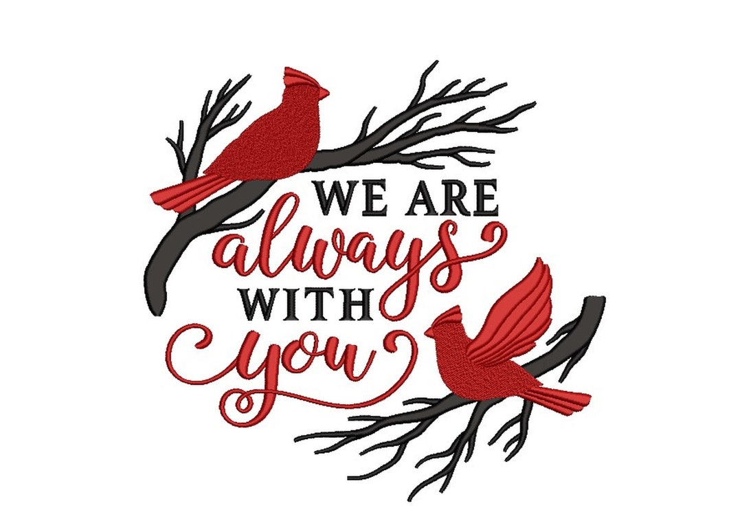 Cardinal Embroidery Design, Remembrance Embroidery File, 3 Sizes ...