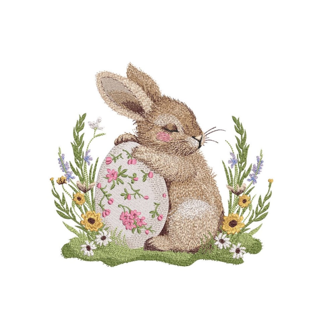 Cute Easter Bunny Embroidery Design, 3 Sizes, Instant Download - Etsy