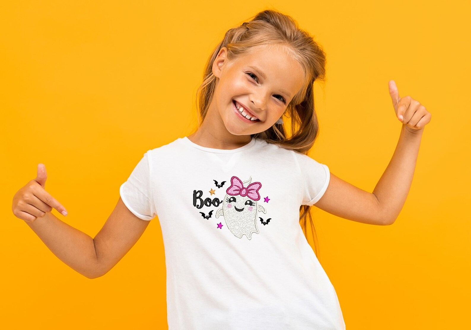 Boo Machine Embroidery Design Ghost Baby Girl Embroidery File 3 Sizes ...
