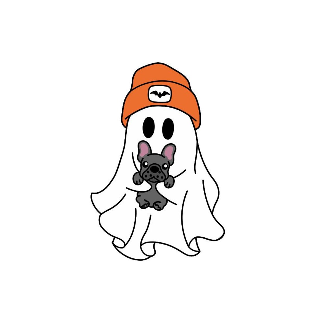Ghost With Black Frenchie Png, Halloween Ghost Png, Ghost Png - Etsy