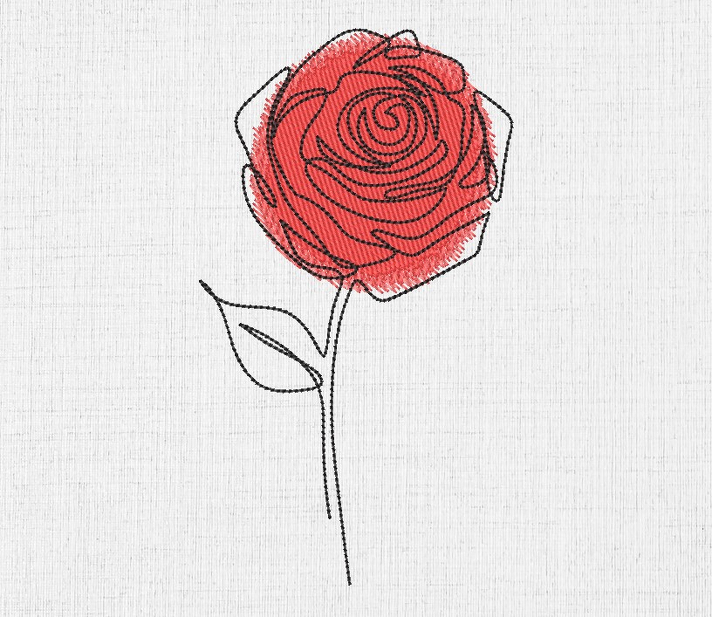 Rose Embroidery Design 3 Sizes Instant Download - Etsy