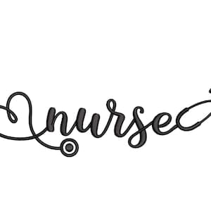 Nurse Embroidery Design, Stethoscope Embroidery File, 5 Sizes, Instant ...