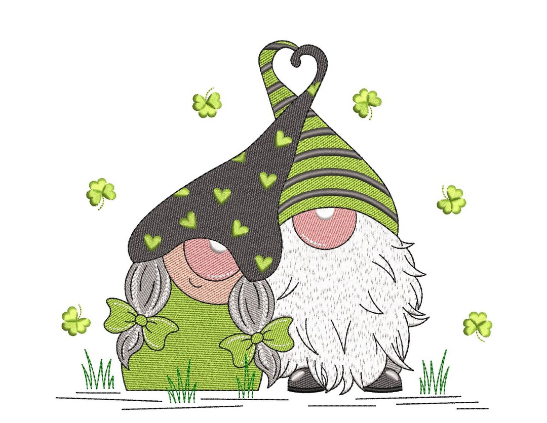 St. Patricks Day Gnomes Embroidery Design, 4 Sizes, Instant Download - Etsy