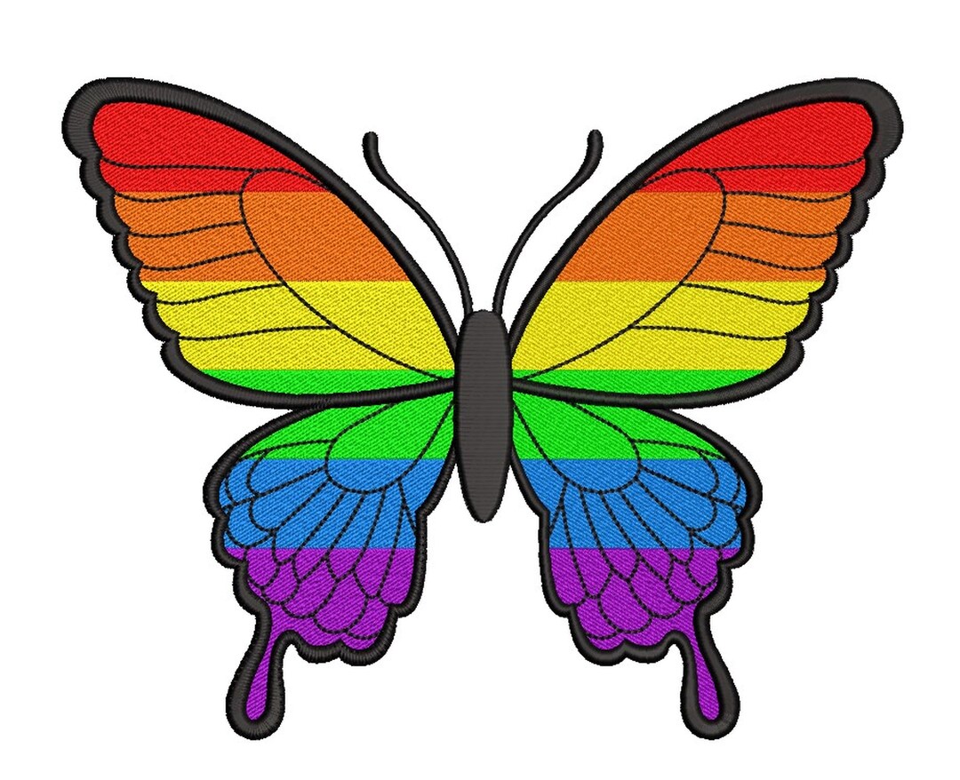 Pride Butterfly Embroidery Design, 4 Sizes, Instant Download - Etsy