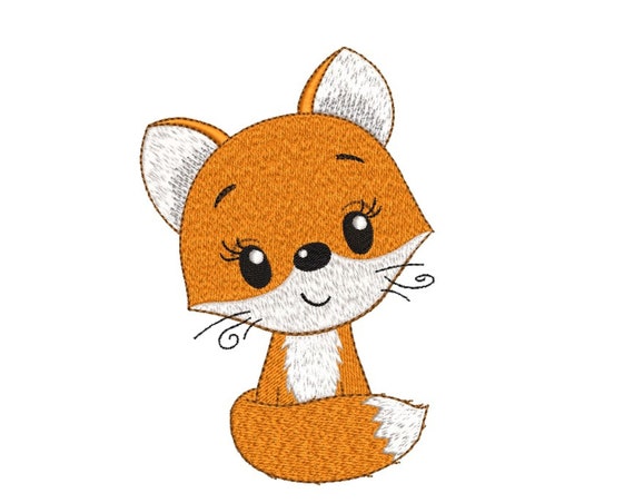 Cute Baby Fox Embroidery Design 3 Sizes Instant Download - Etsy