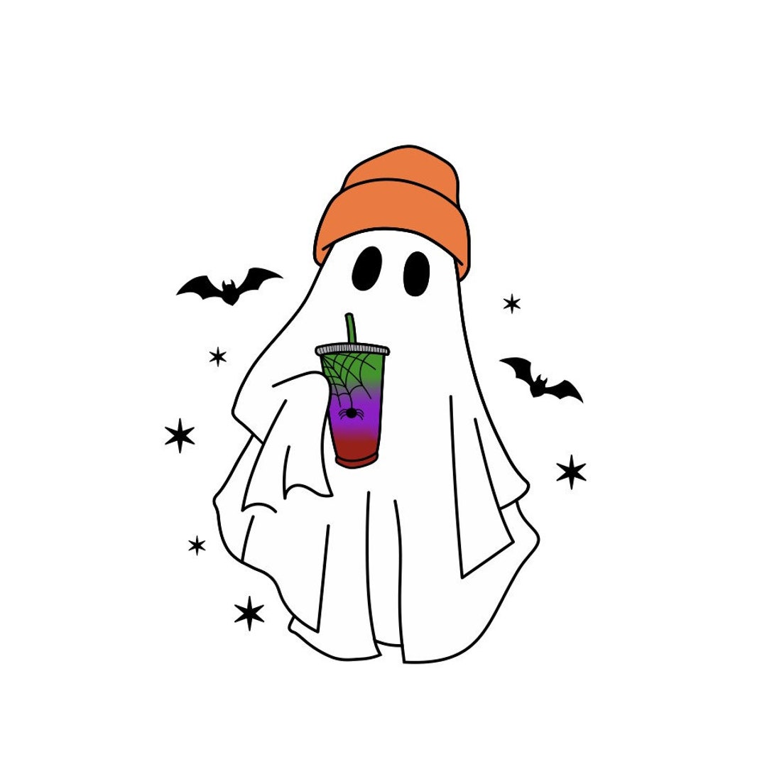 Ghost Drinking Halloween Loaded Tea PNG Ghost Loaded Tea PNG Halloween ...