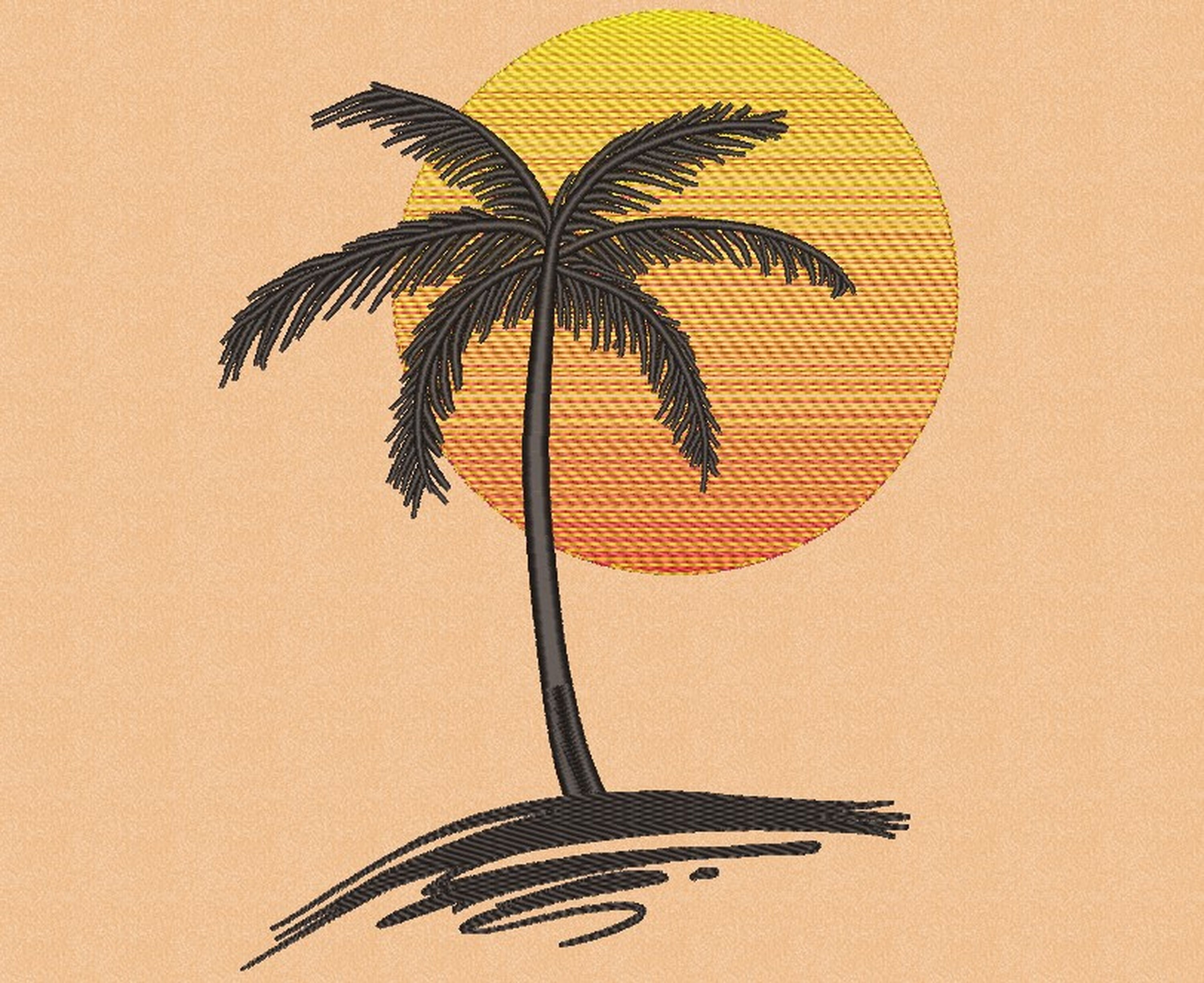 Palm Tree Embroidery Design Summer Embroidery | Etsy